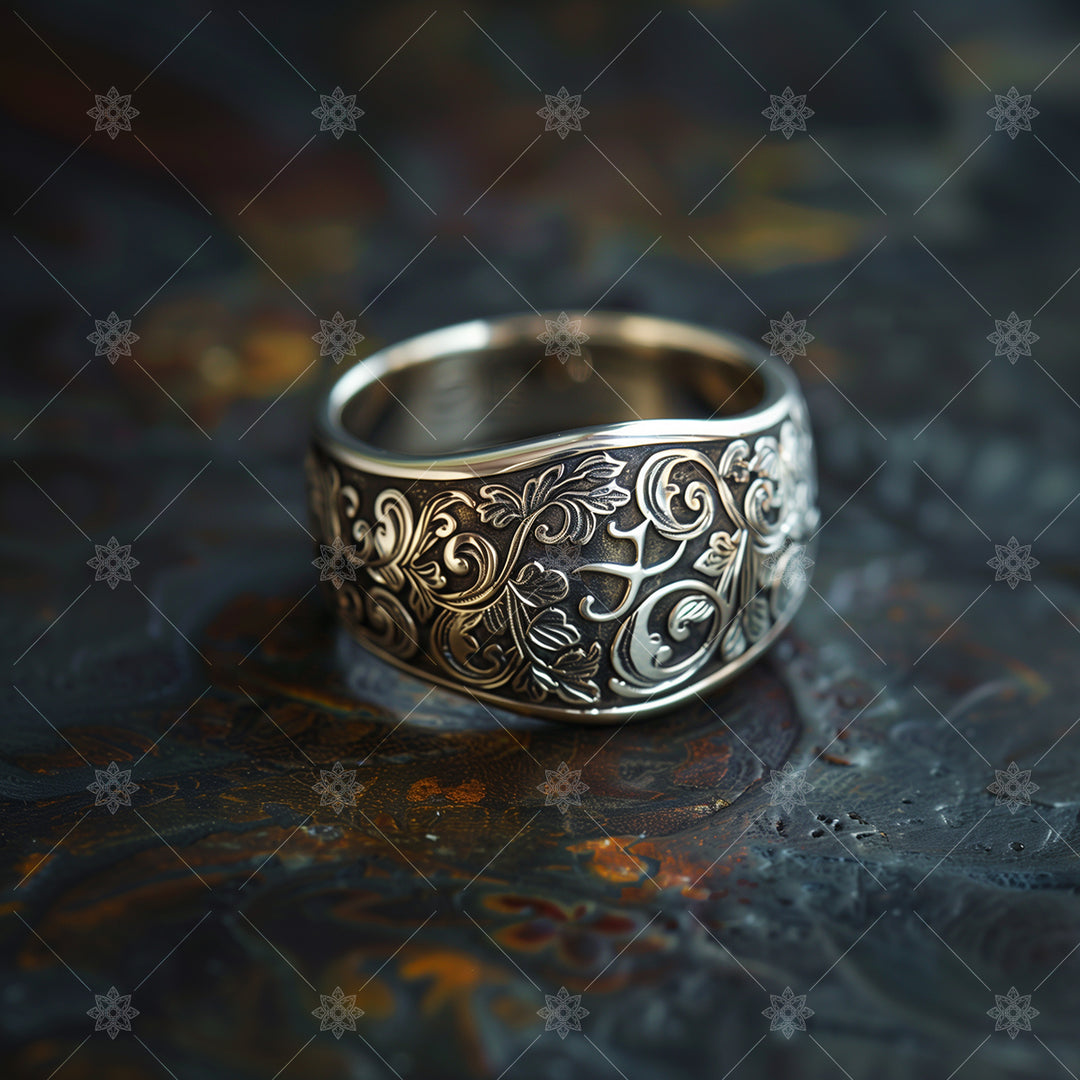 Signet Rings with Engraved Details - A51004 – JEWELLERY GRAPHICS